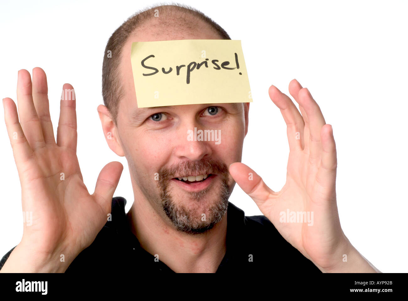 man with post it note on head man with post it note on head facial ...