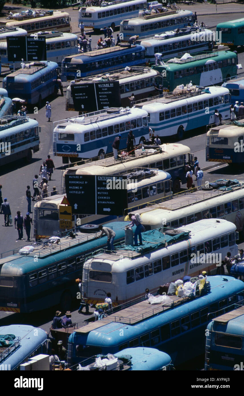ZIMBABWE East Africa Harare Public Transport Mbare central bus station ...
