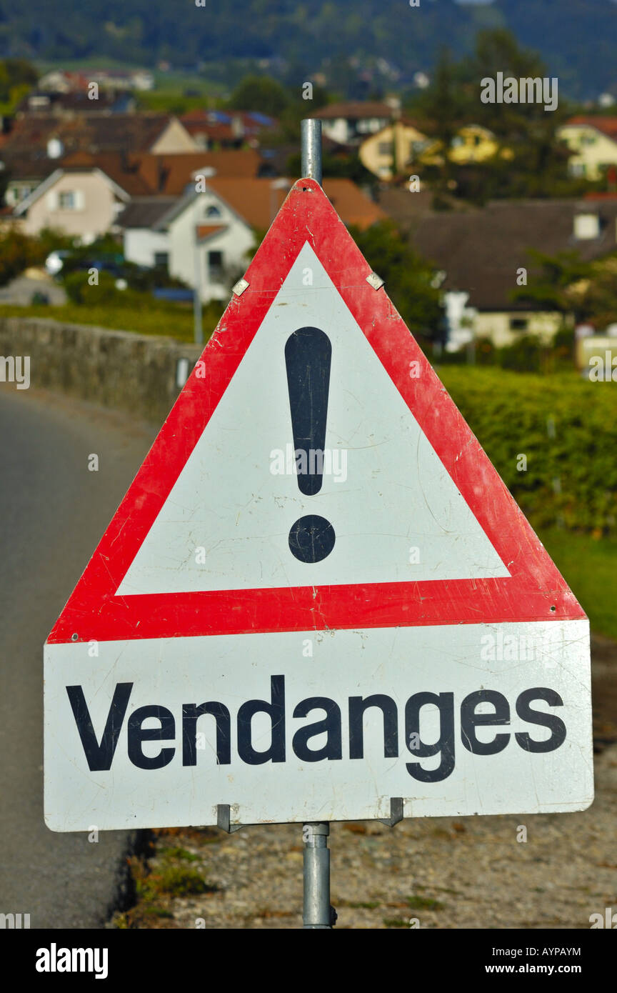 French warning sign road hi-res stock photography and images - Alamy