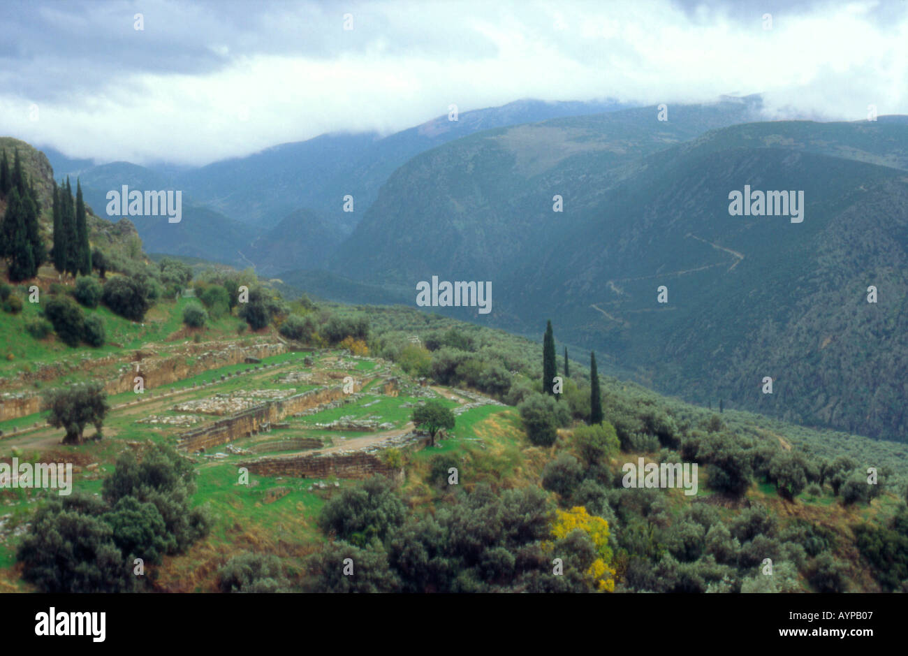 The ancient stadium Delphi Greece Stock Photo - Alamy