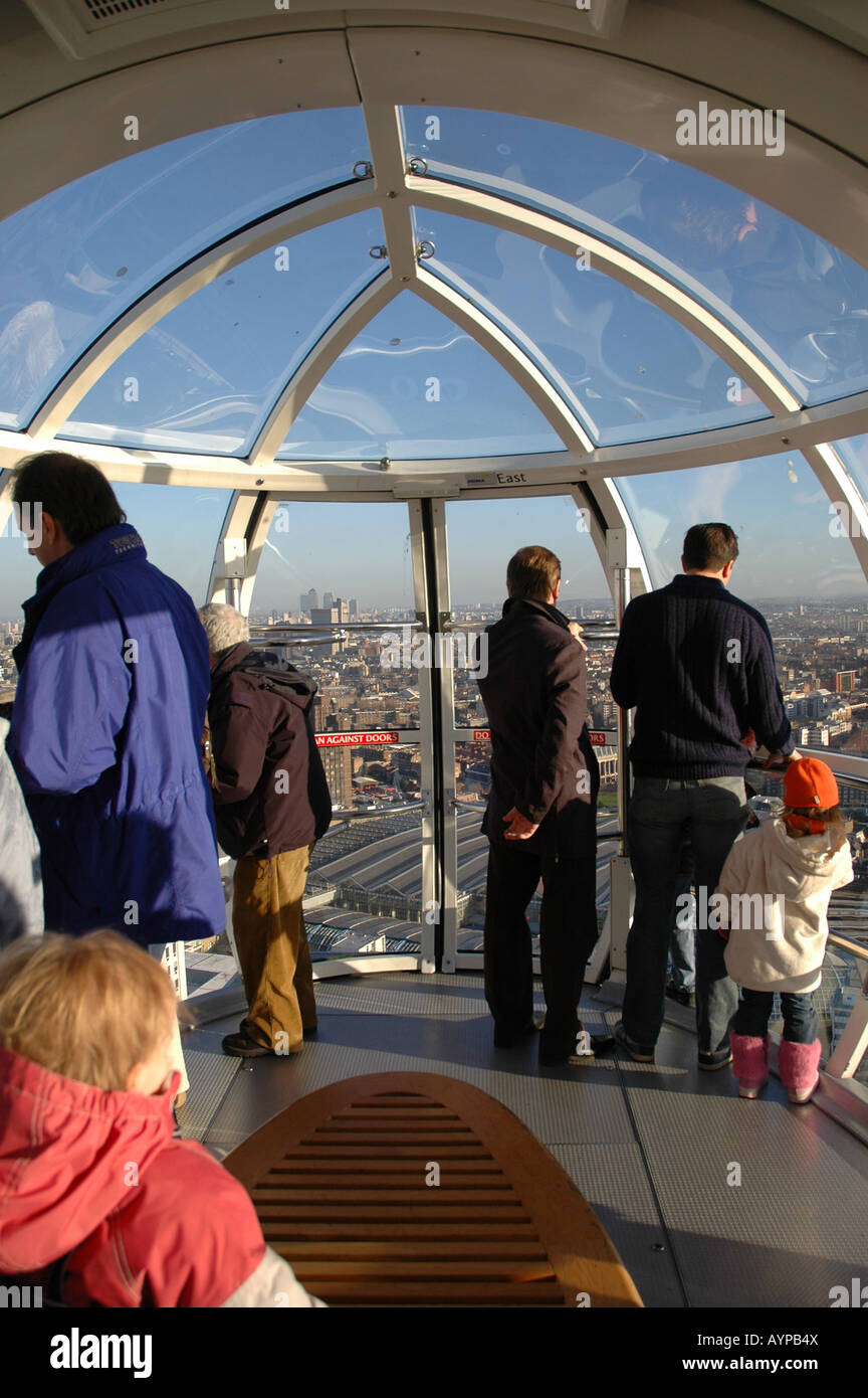 In one of the London Eye capsules Stock Photo - Alamy
