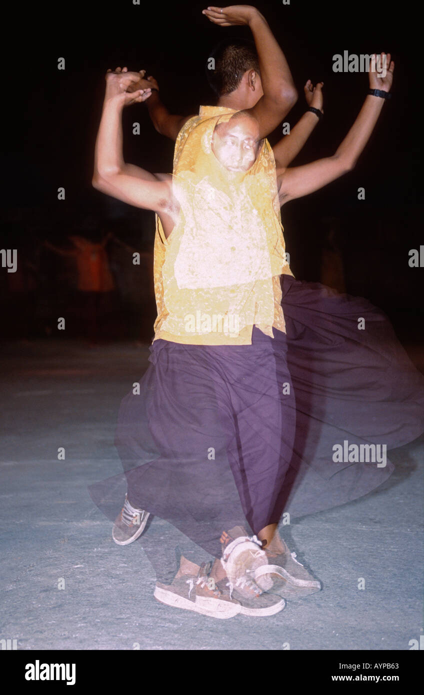 Lama dance with stroboscopic effect Stock Photo - Alamy