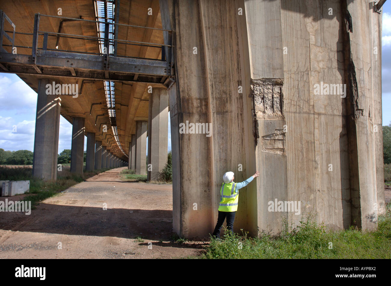 CRUMBLING REINFORCED CONCRETE UNDERNEATH THE M50 MOTORWAY AT RIPPLE ...