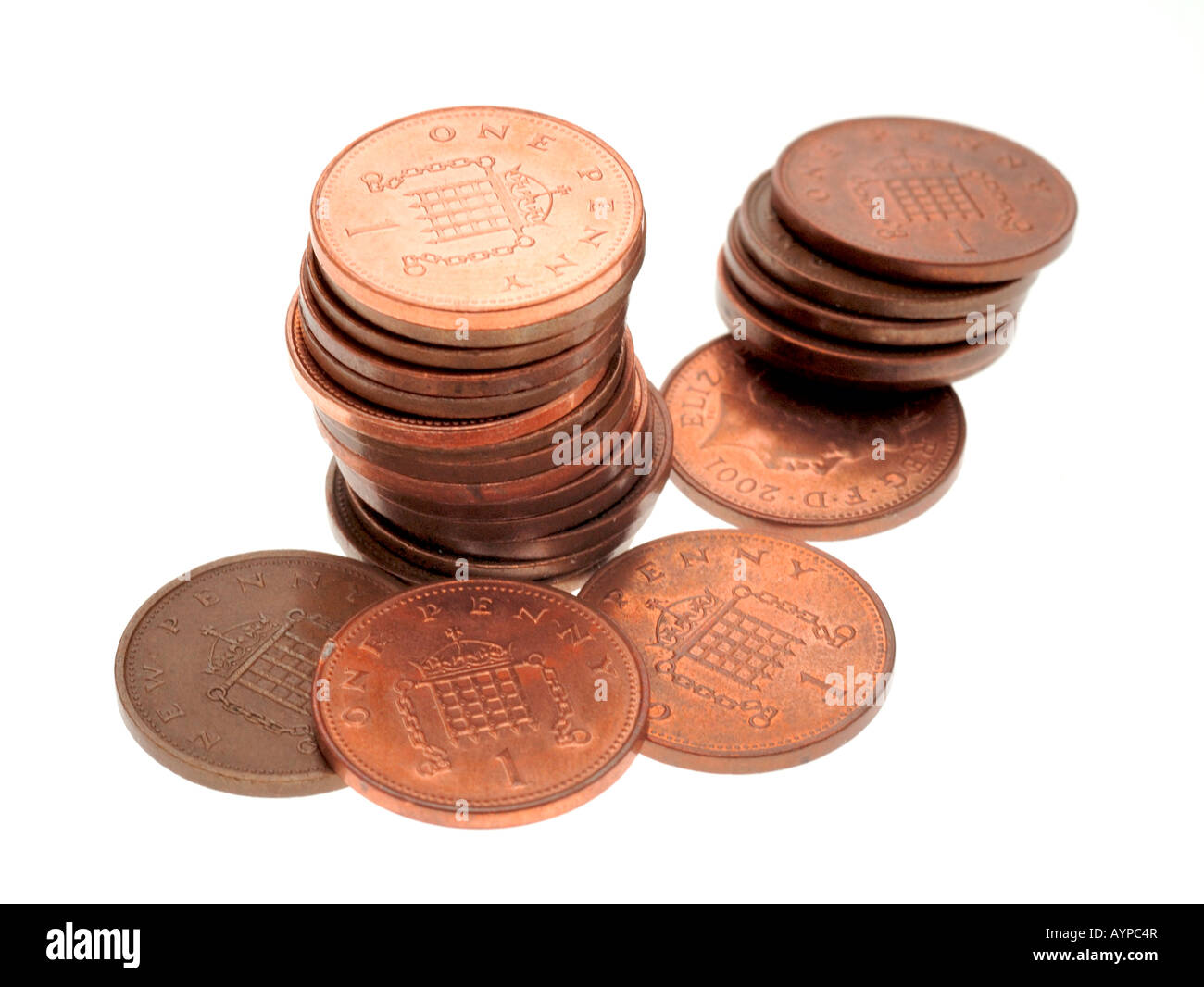 Pile of 1 Pence Coins Stock Photo - Alamy