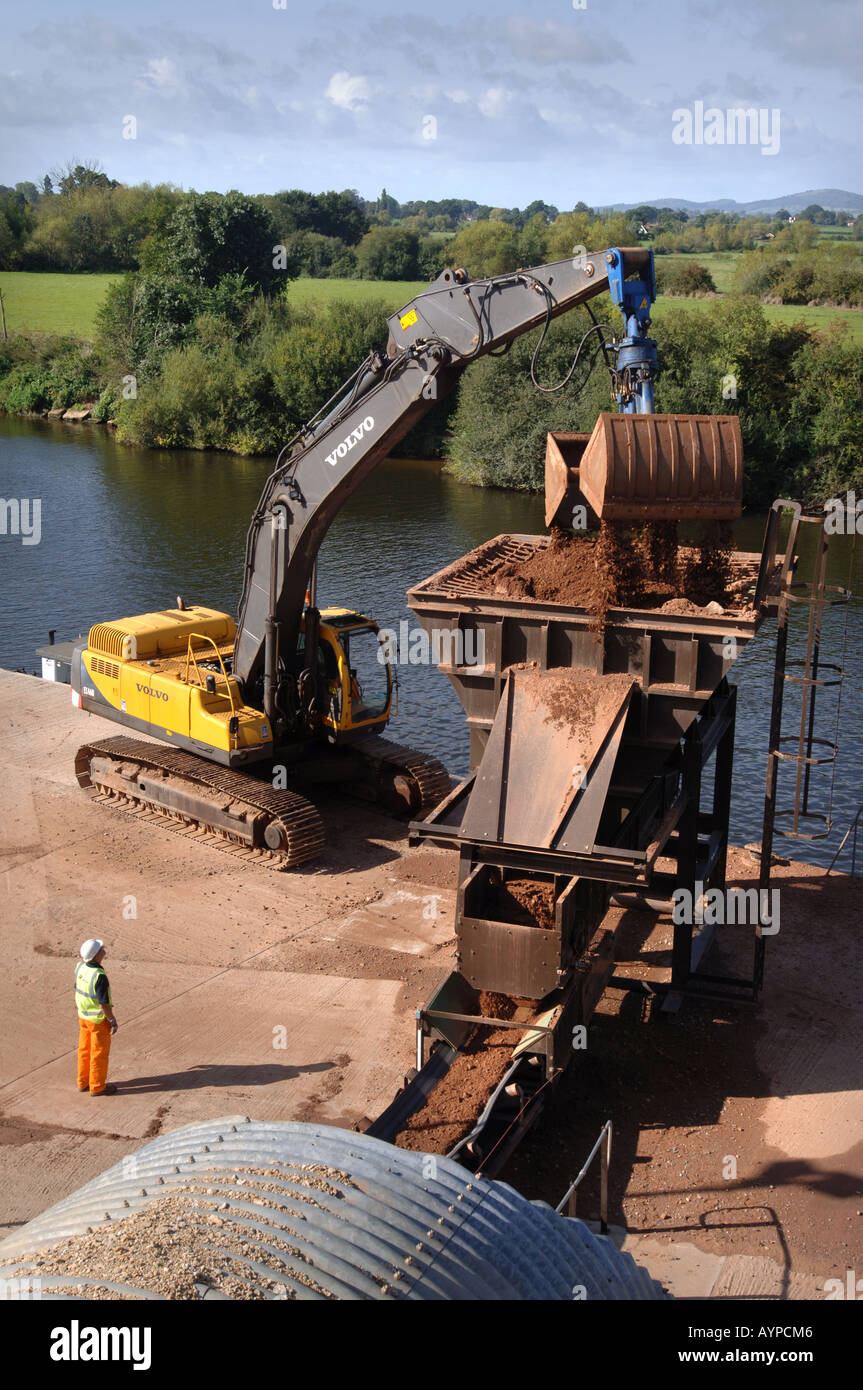 SAND AND GRAVEL IS UNLOADED AT THE CEMEX PROCESSING PLANT AT RYALL ...