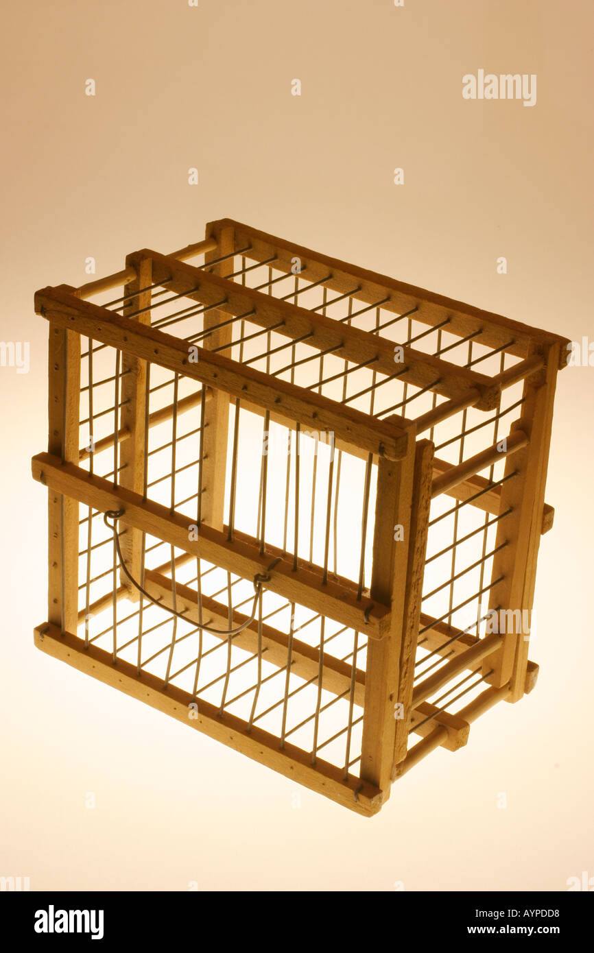 Empty Wooden Cage Stock Photo - Alamy