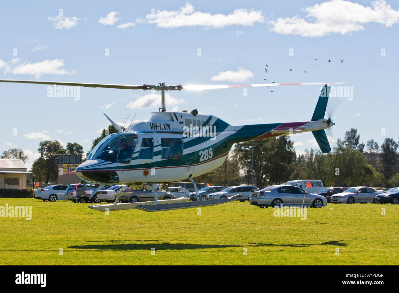 A Bell 206B3 Jetranger helicopter landing Stock Photo - Alamy