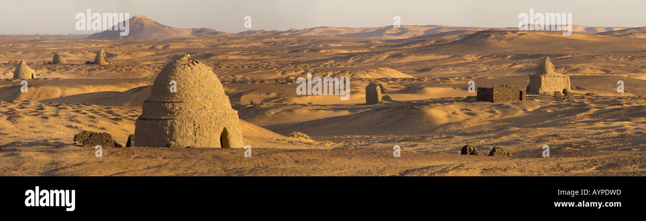 A field of ancient Qubba structures built to hold the remains of ...