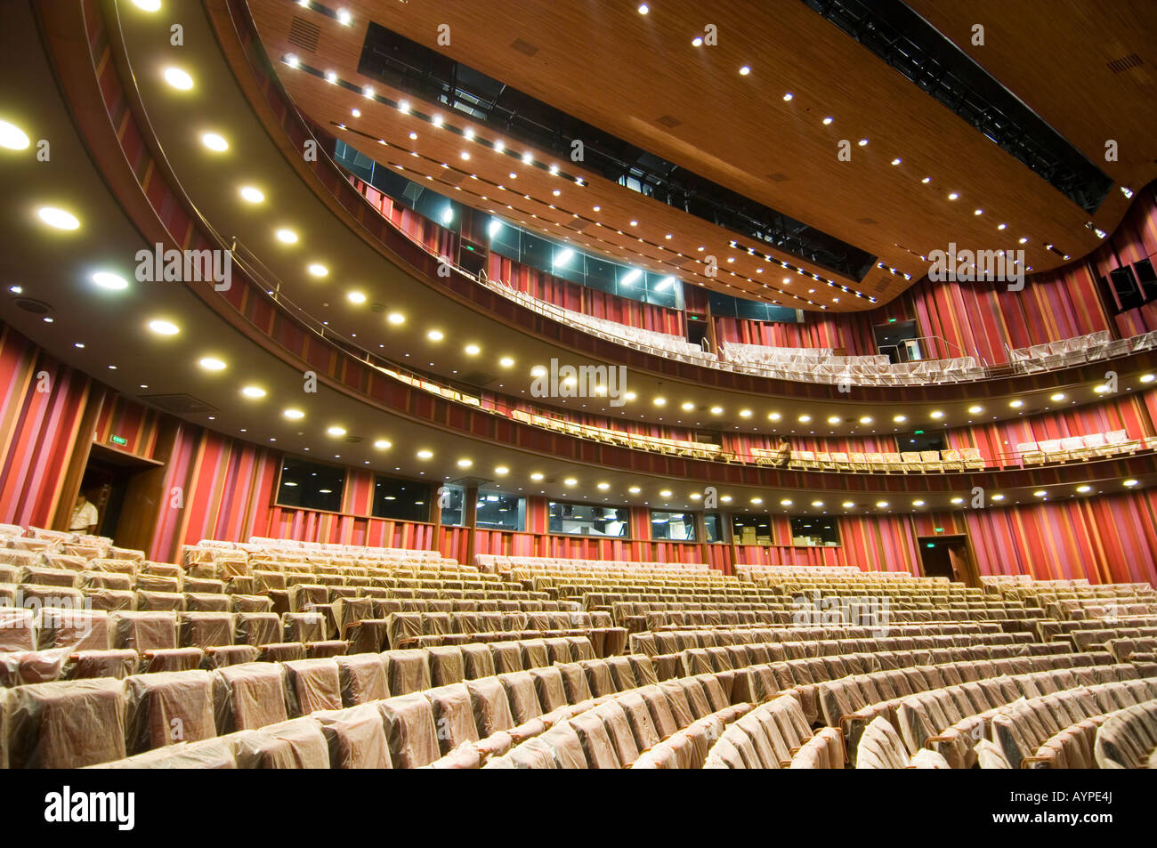 Interior of the National Center for the Performing Arts in Beijing ...