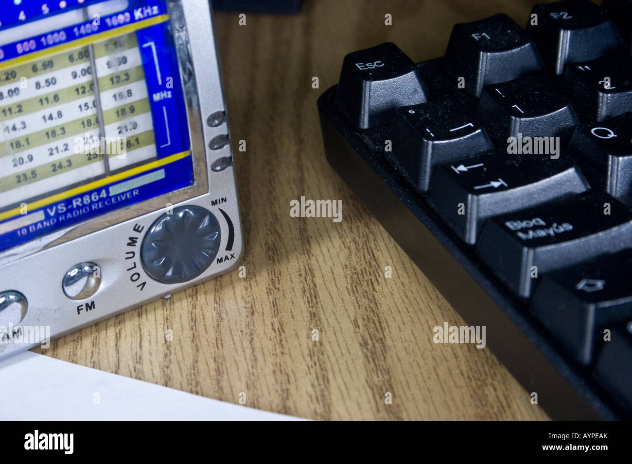 Radio and keyboard close up Stock Photo - Alamy