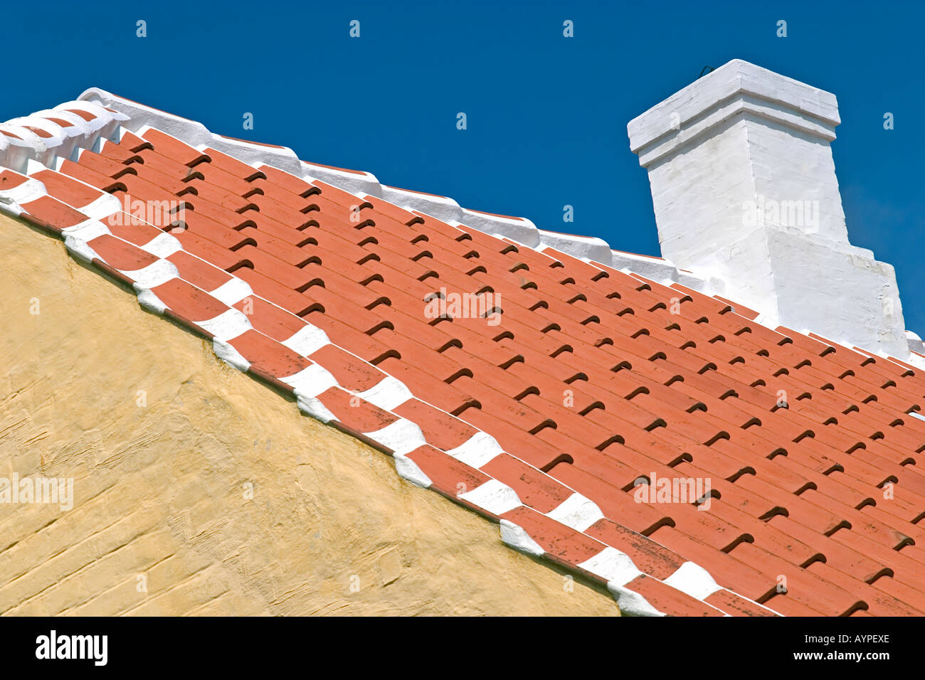 Roof with red tiles and white pointed as typical in Skagen Skagen ...