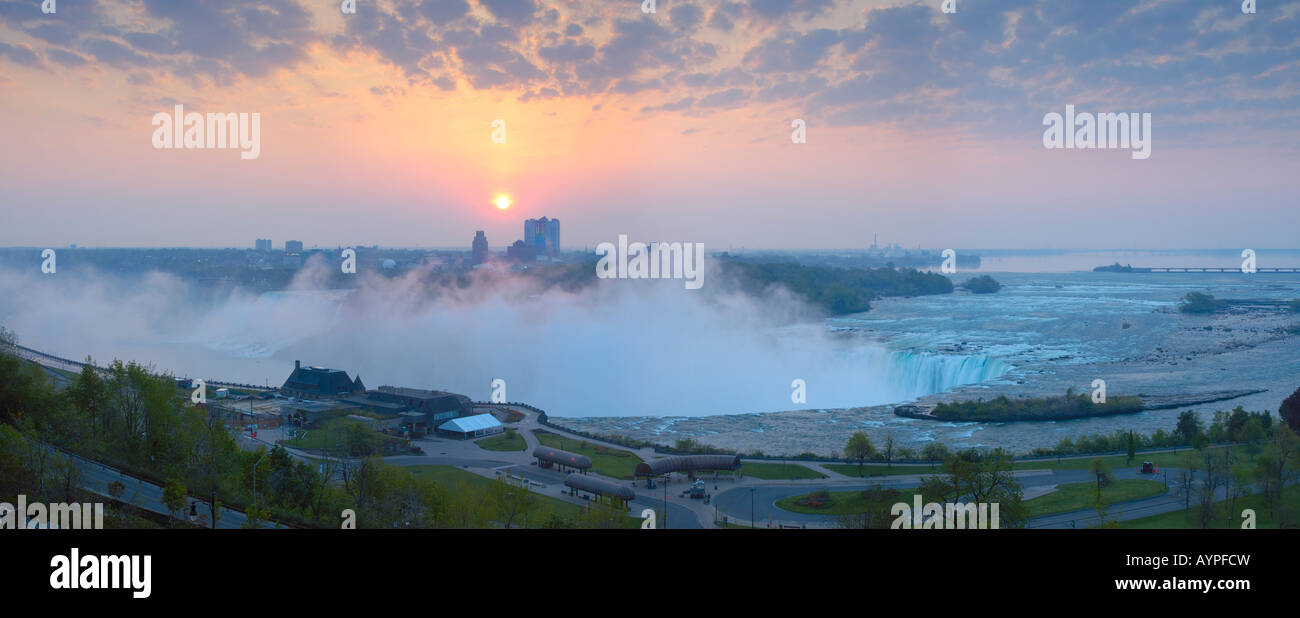 Panoramic view of Niagara falls from Sheraton fallsview, Canada Stock ...