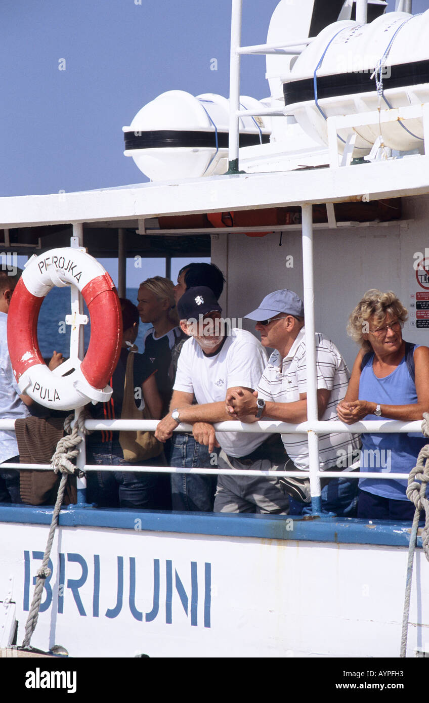 Passengers on an excursion boat Stock Photo - Alamy