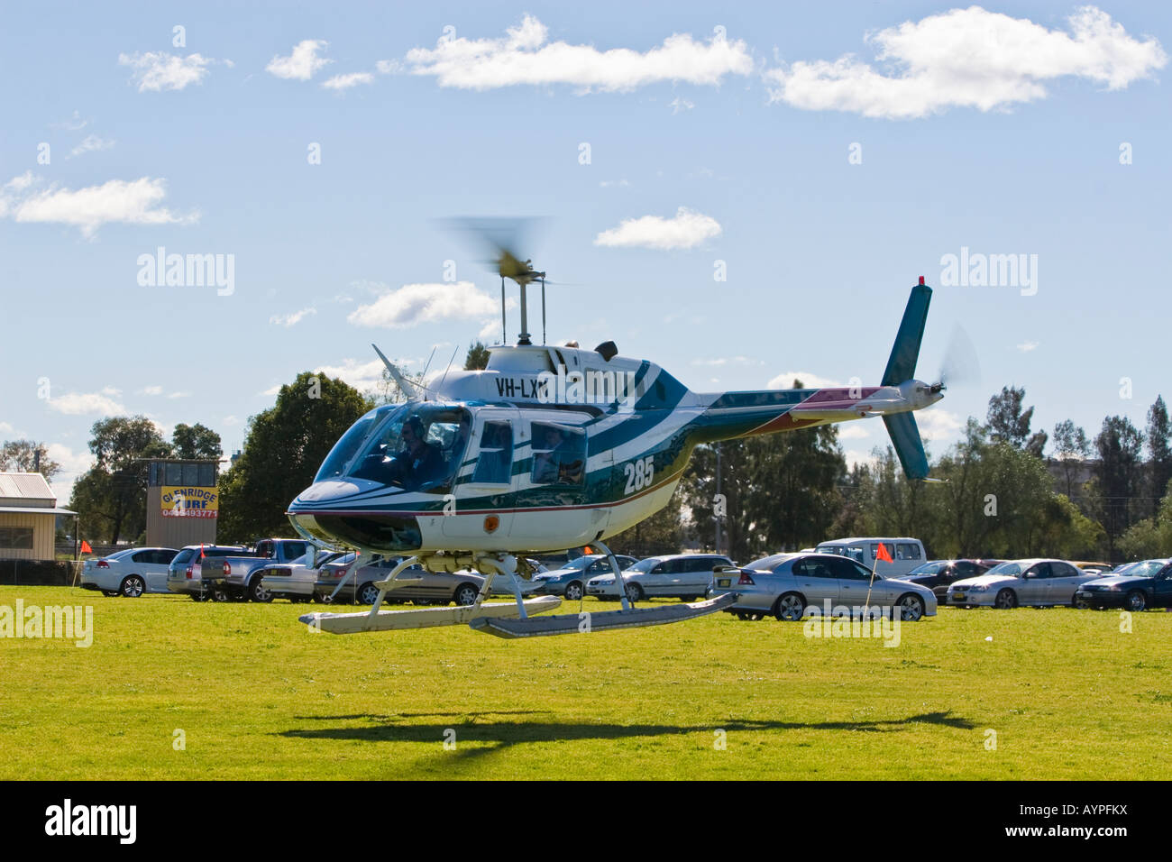 A Bell 206B3 Jetranger helicopter landing Stock Photo - Alamy