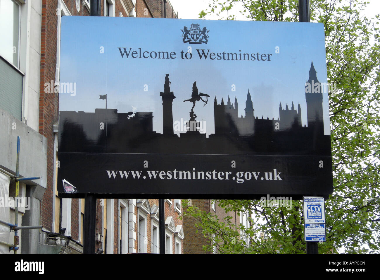 Welcome to Westminster sign in London Stock Photo - Alamy