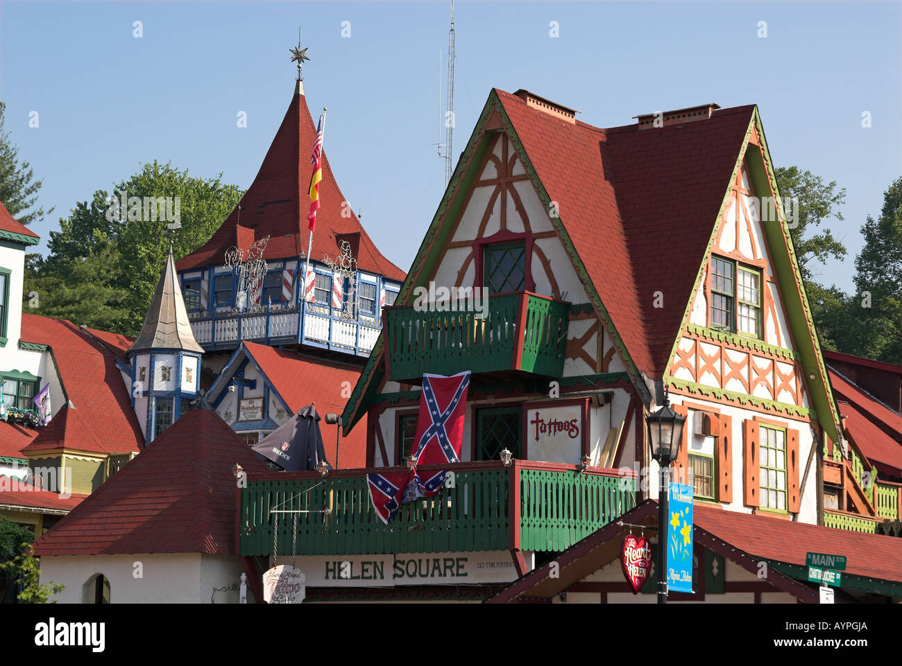Alpine architecture in Helen, Georgia, USA Stock Photo - Alamy