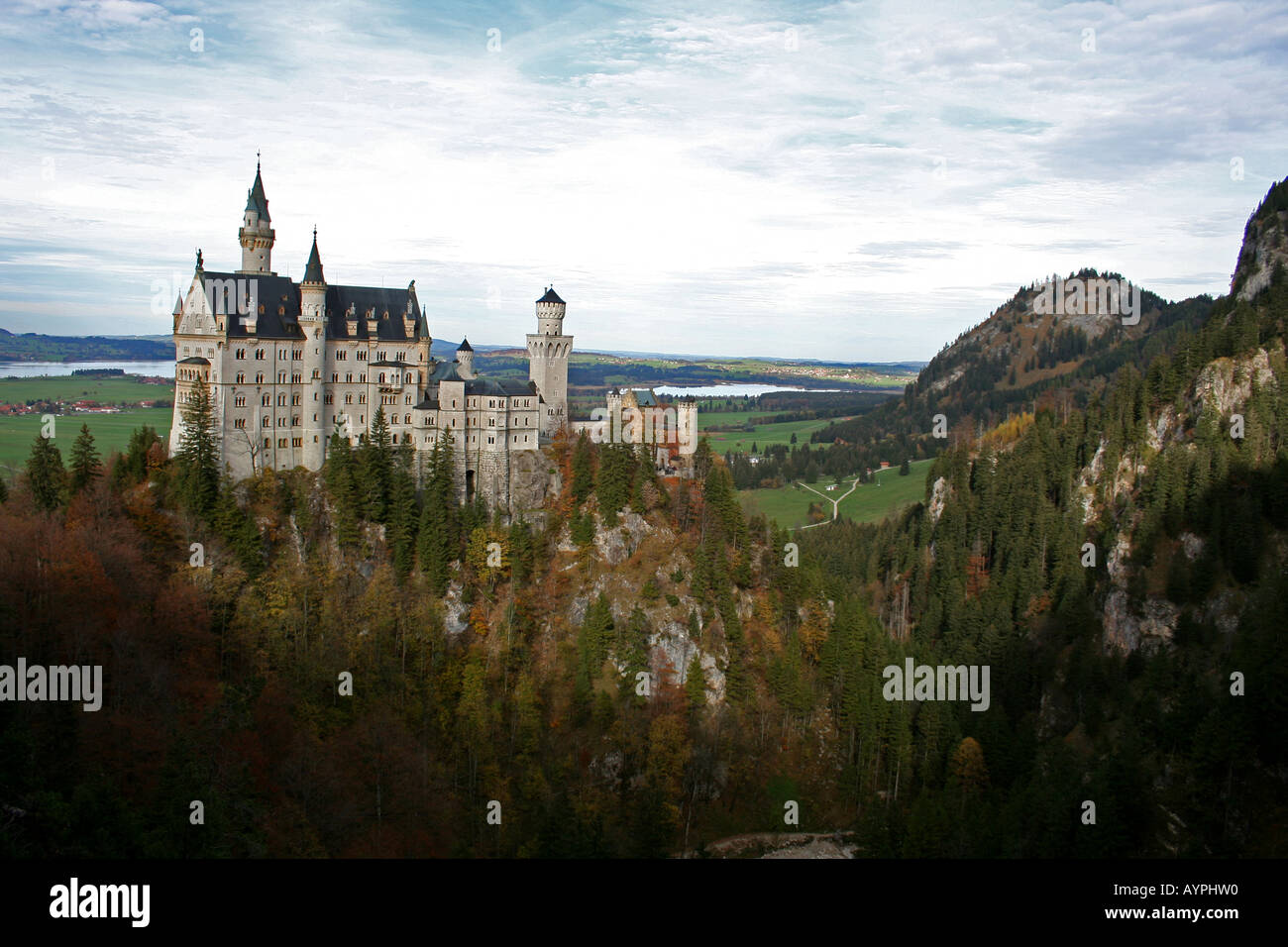 panorama view of neuschwanstein castle Stock Photo - Alamy