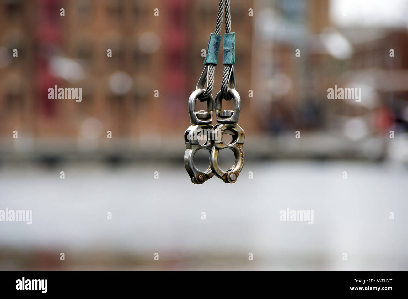 crane hooks at docks Stock Photo - Alamy