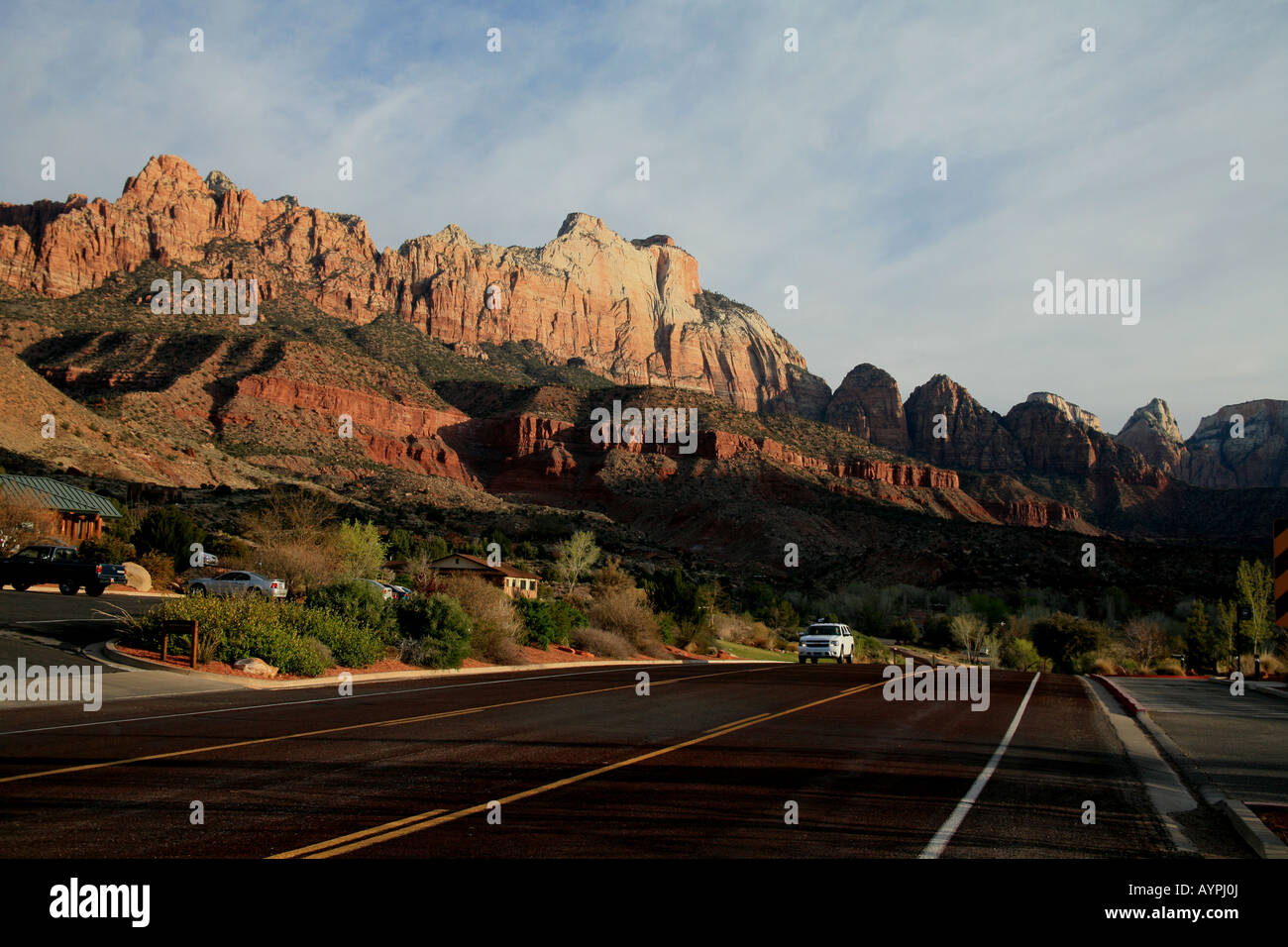 road near Zion National Park, Utah, U.S.A Stock Photo - Alamy