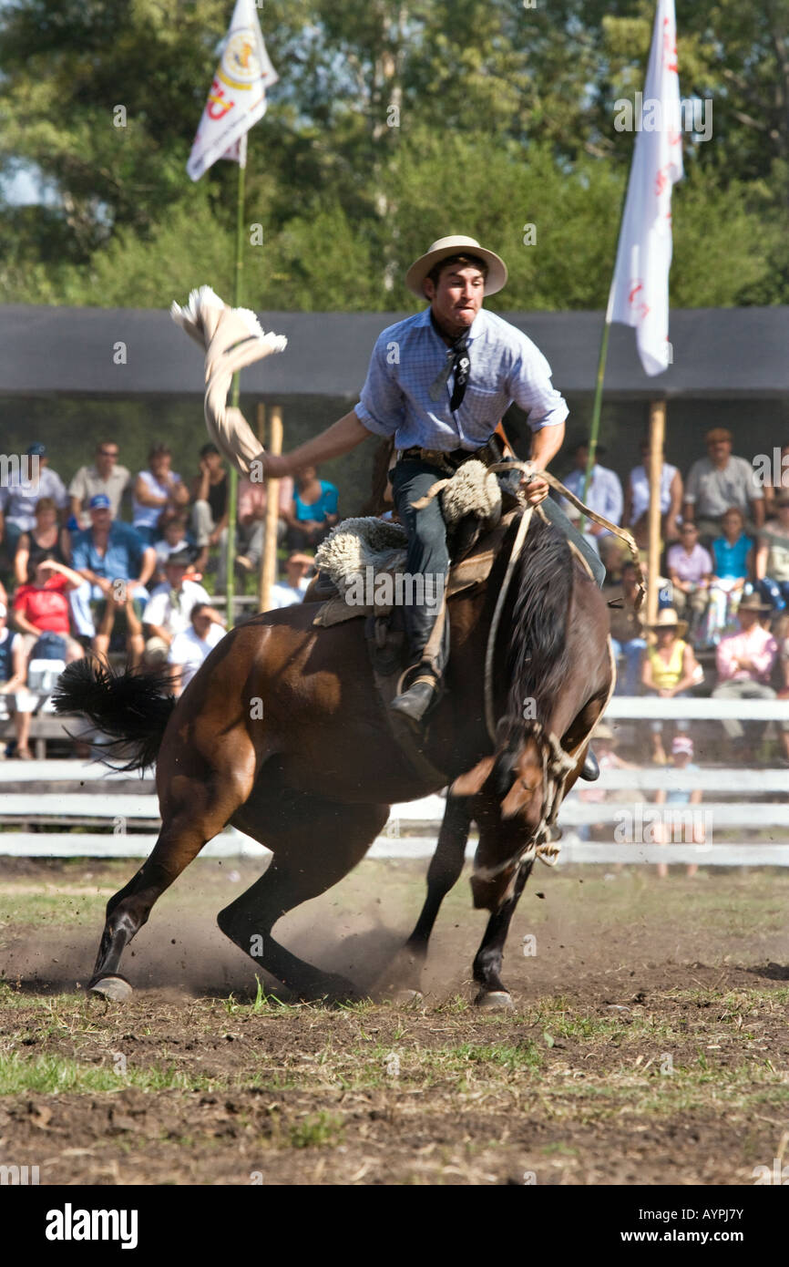 rodeo horse Uruguay fiesta gaucho cow-boy cowboy Stock Photo - Alamy