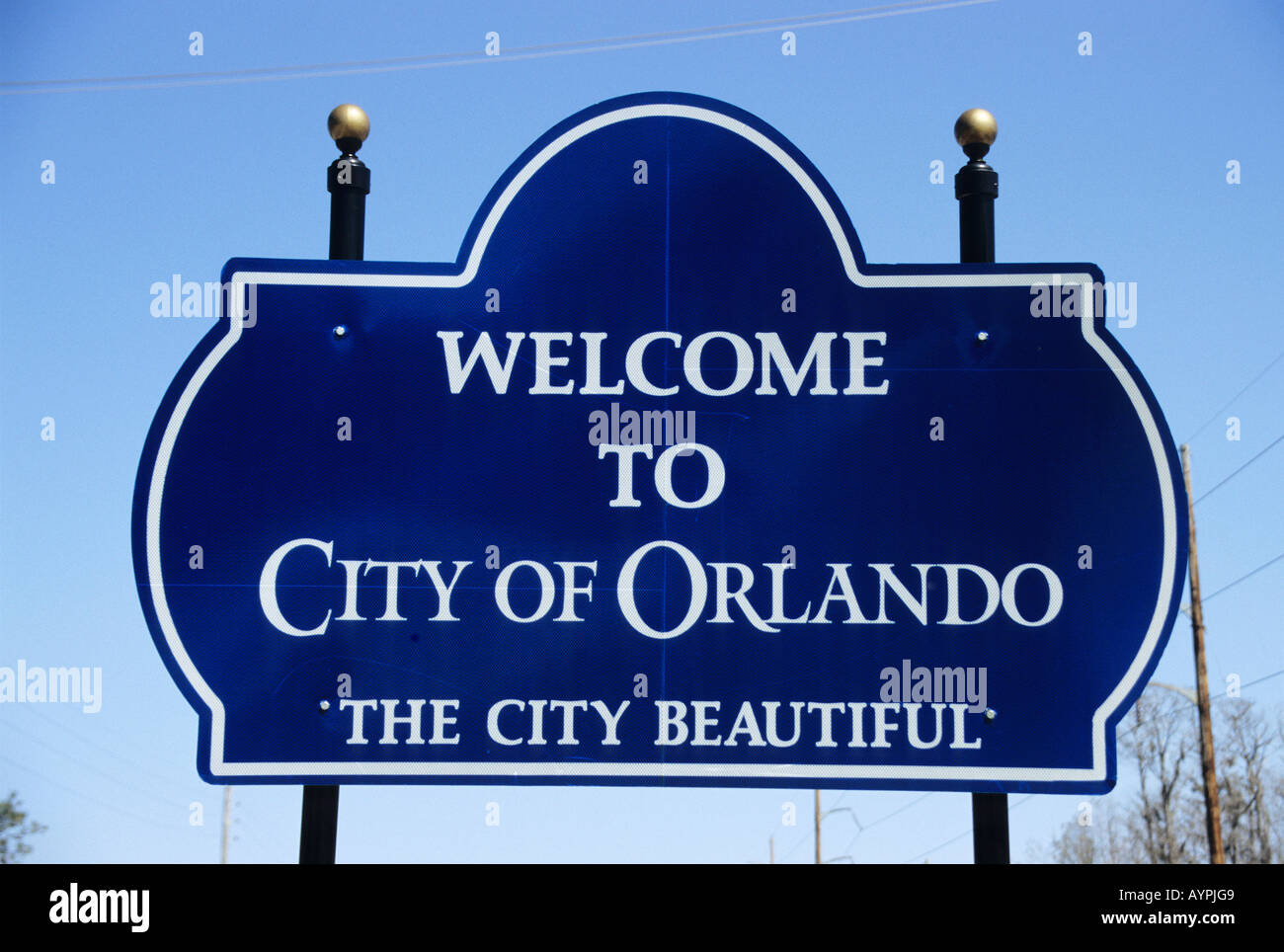 Welcome to Orlando road sign Stock Photo - Alamy