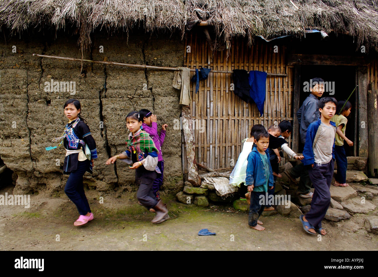 Childreen in Muong Hum Village Stock Photo - Alamy