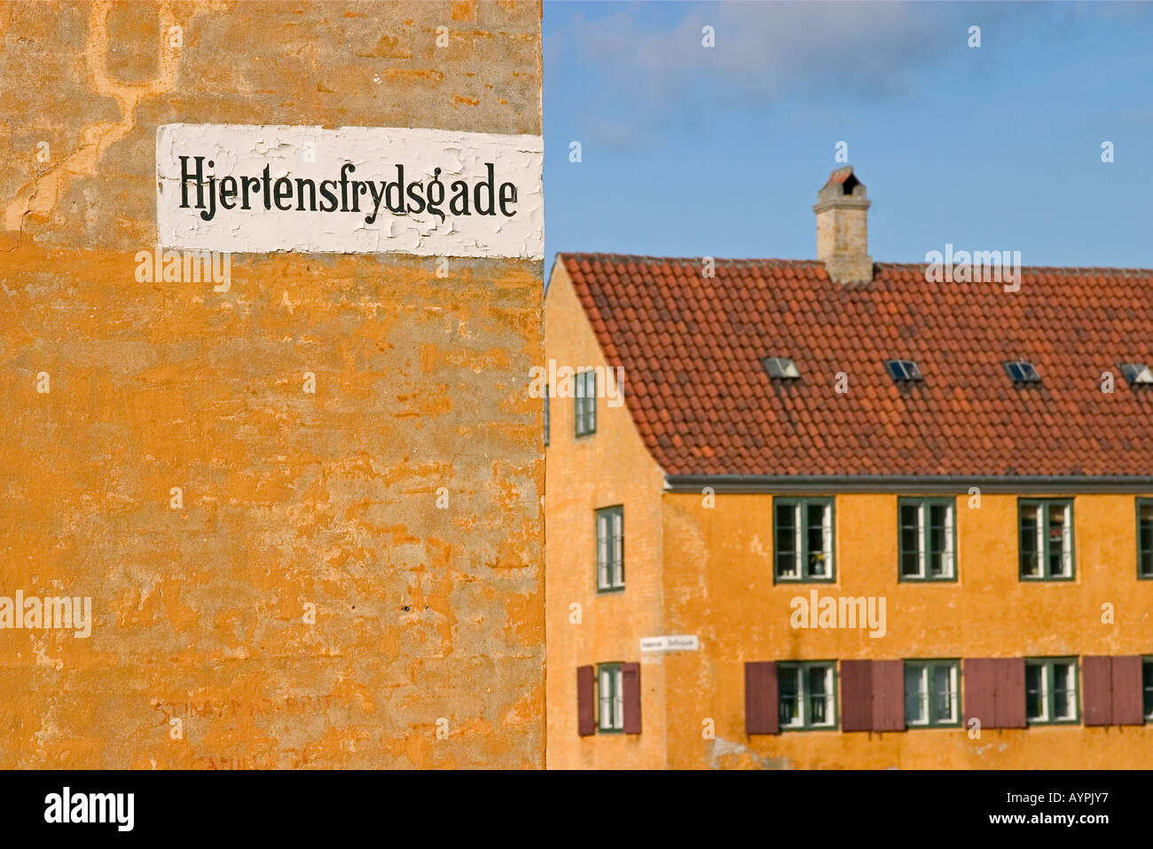 Nyboder yellow terrace houses from the 17th Century Copenhagen Denmark ...
