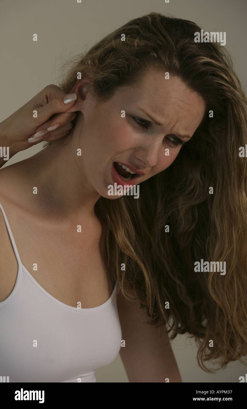 Blonde female long hair pulled hi-res stock photography and images - Alamy