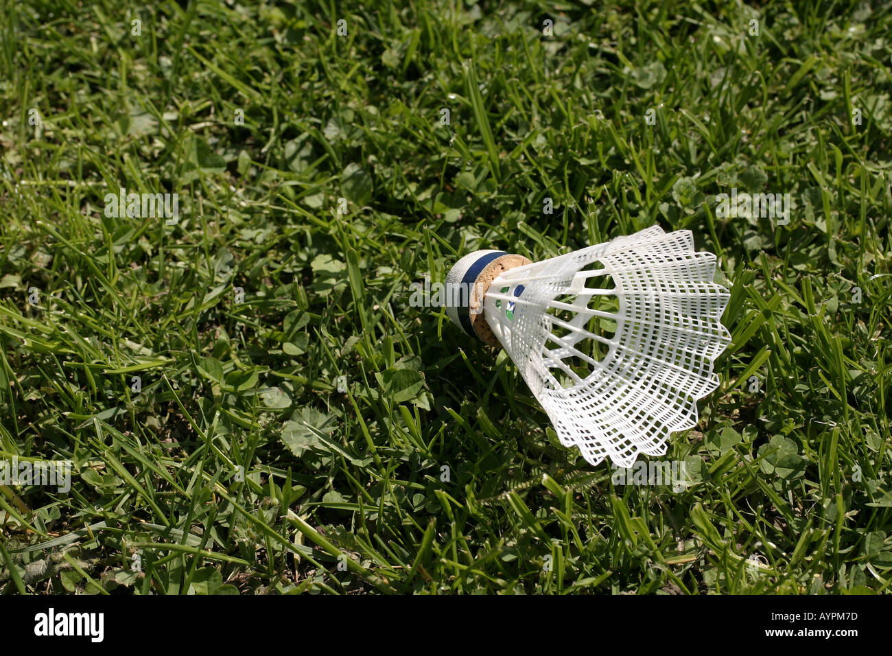 A plastic shuttlecock seen on the ground Stock Photo - Alamy
