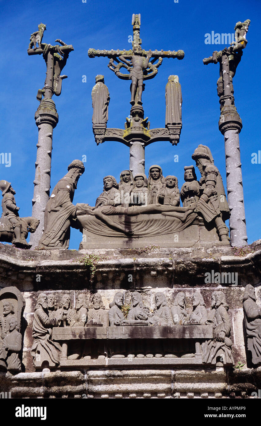 Detail of the Calvaire at Pleyben Stock Photo - Alamy