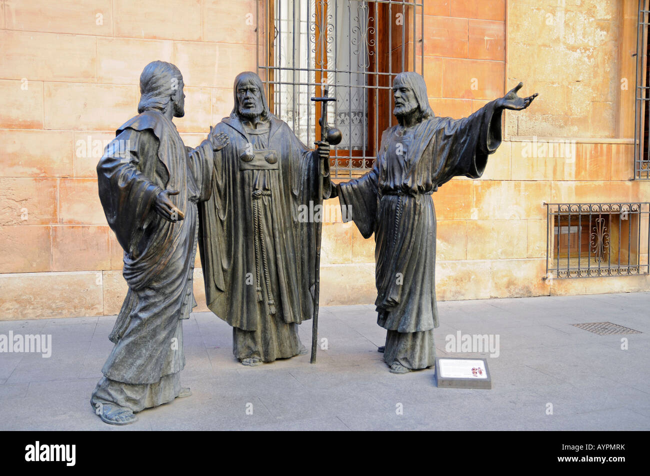 Bronze sculptures, Santa Maria Basilica, Elche, Elx, Alicante, Costa ...
