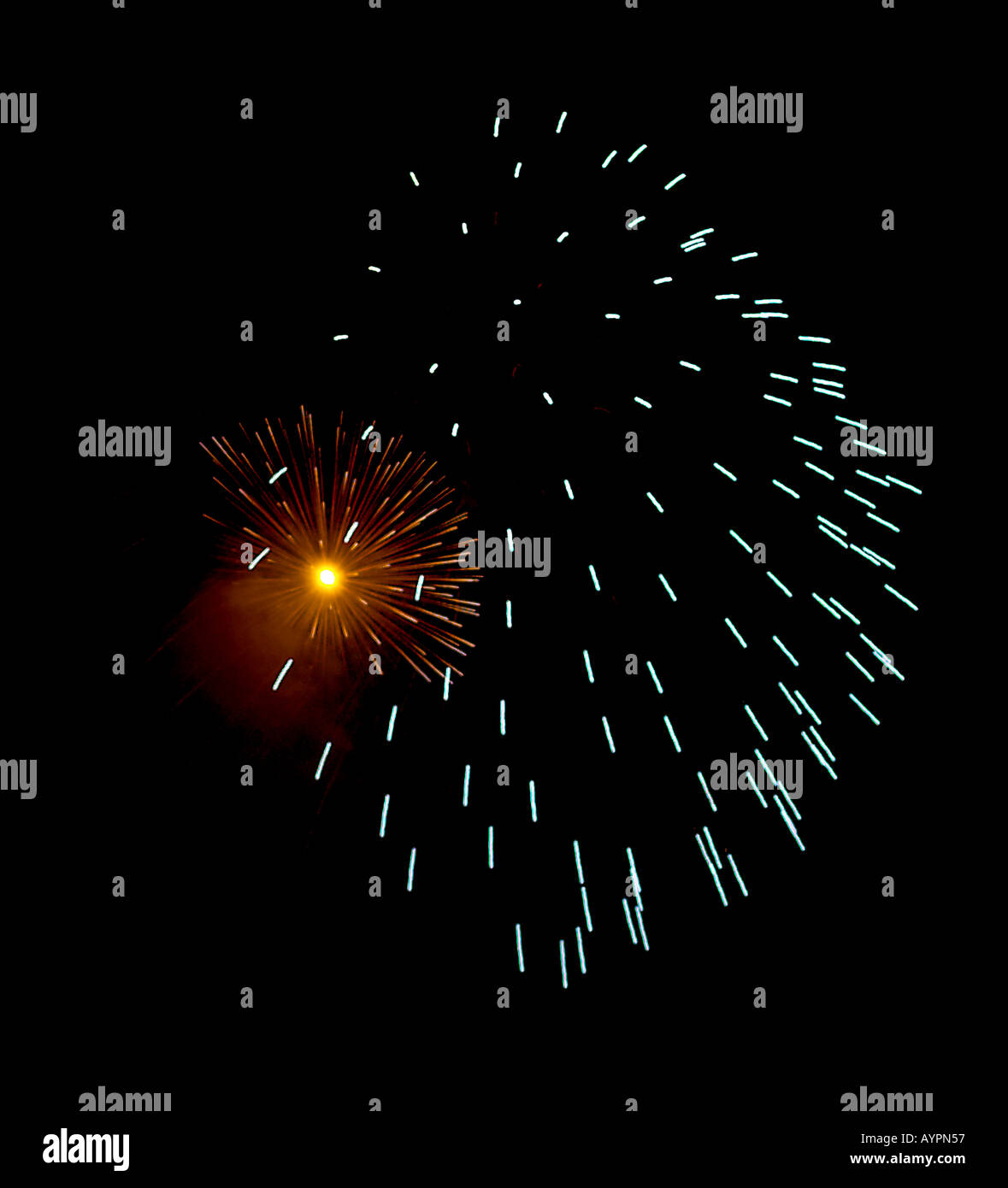 Fire crackers bursting in the sky at night Stock Photo - Alamy