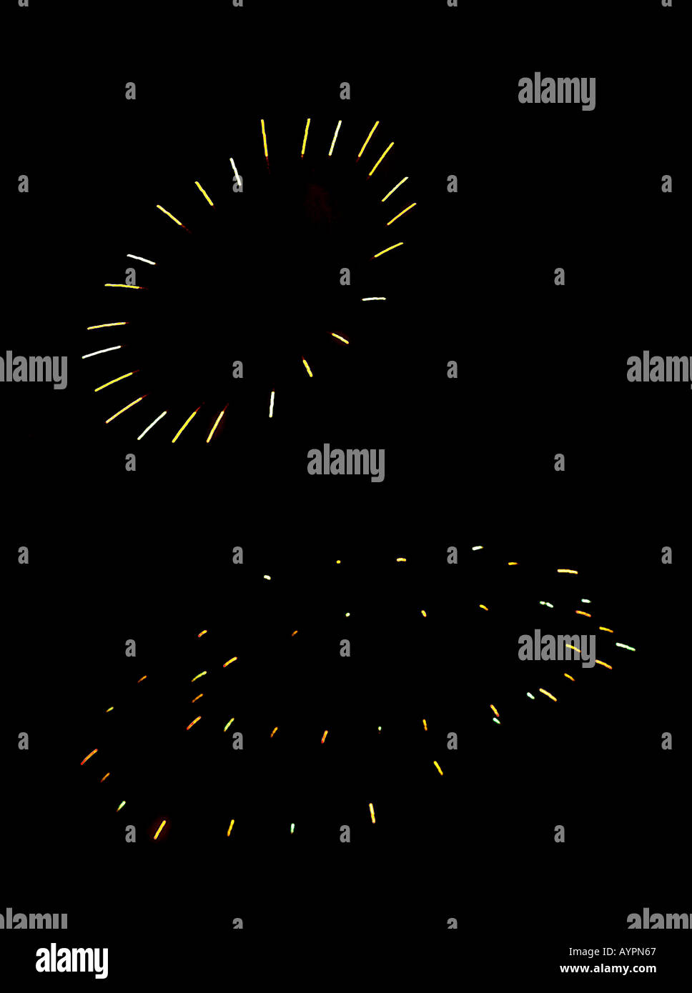 Fire crackers bursting in the sky at night Stock Photo - Alamy