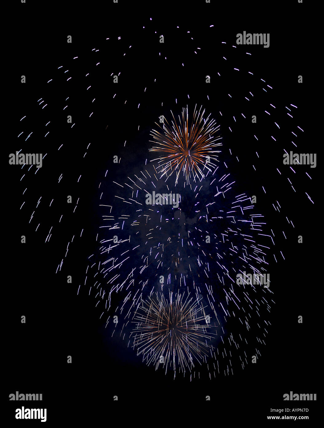 Fire crackers bursting in the sky at night Stock Photo - Alamy