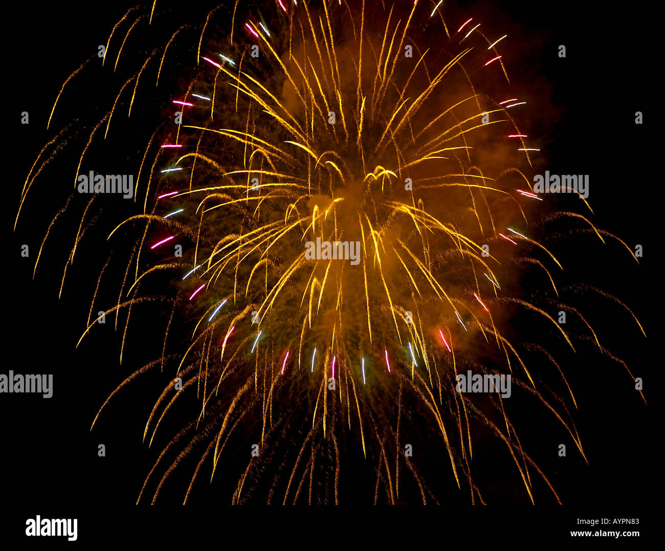 Fire crackers bursting in the sky at night Stock Photo - Alamy