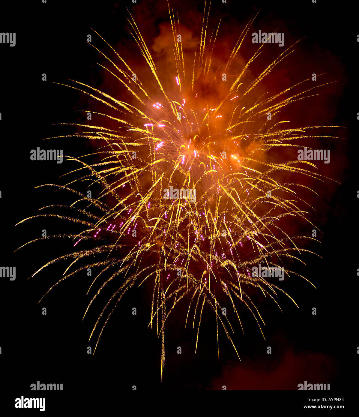 Fire crackers bursting in the sky at night Stock Photo - Alamy