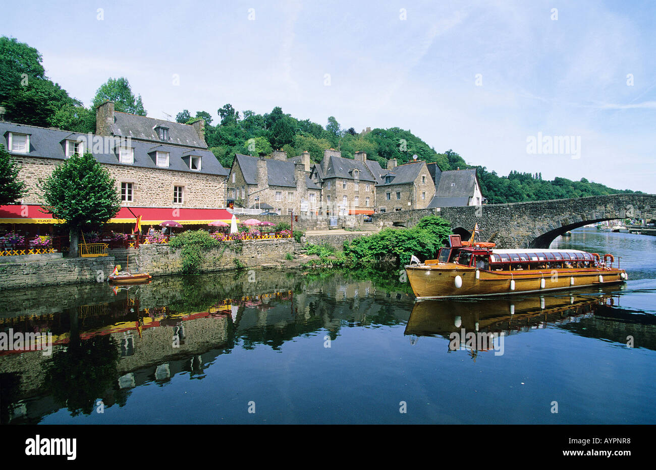 Tourist boat at Dinan Port Stock Photo - Alamy