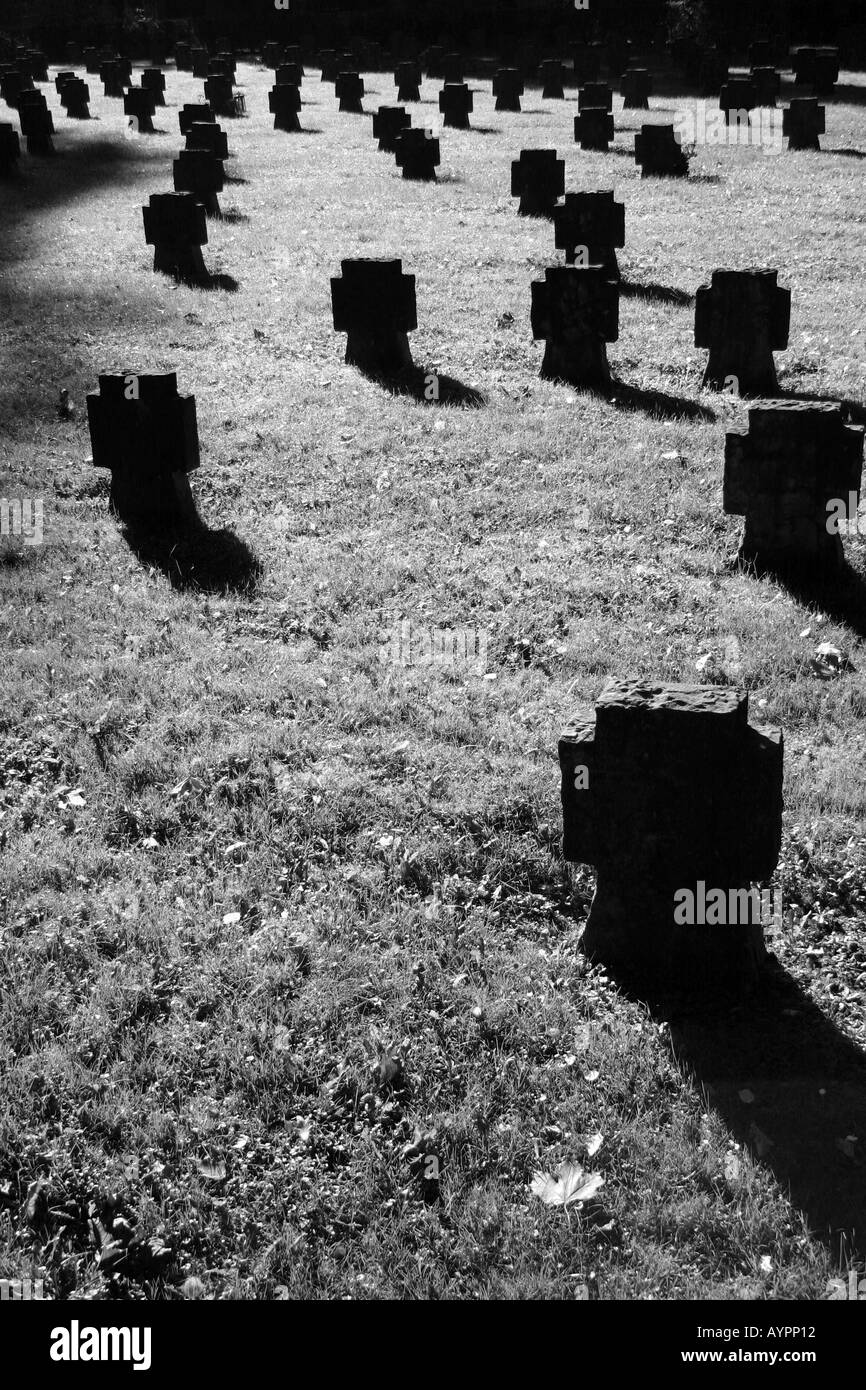 Large number of tombstones seen in the cemetery Cologne Germany Stock ...