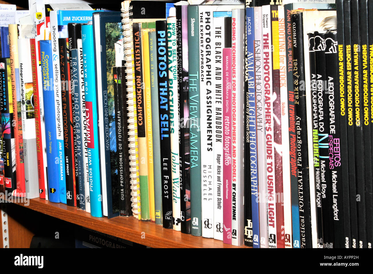 Bookshelf with technical books Stock Photo - Alamy