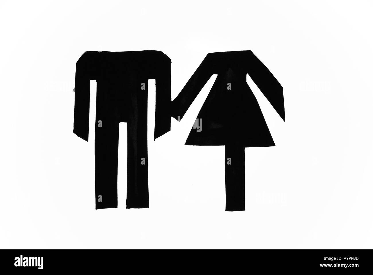 Symbolic representation of men and women clothing Stock Photo - Alamy