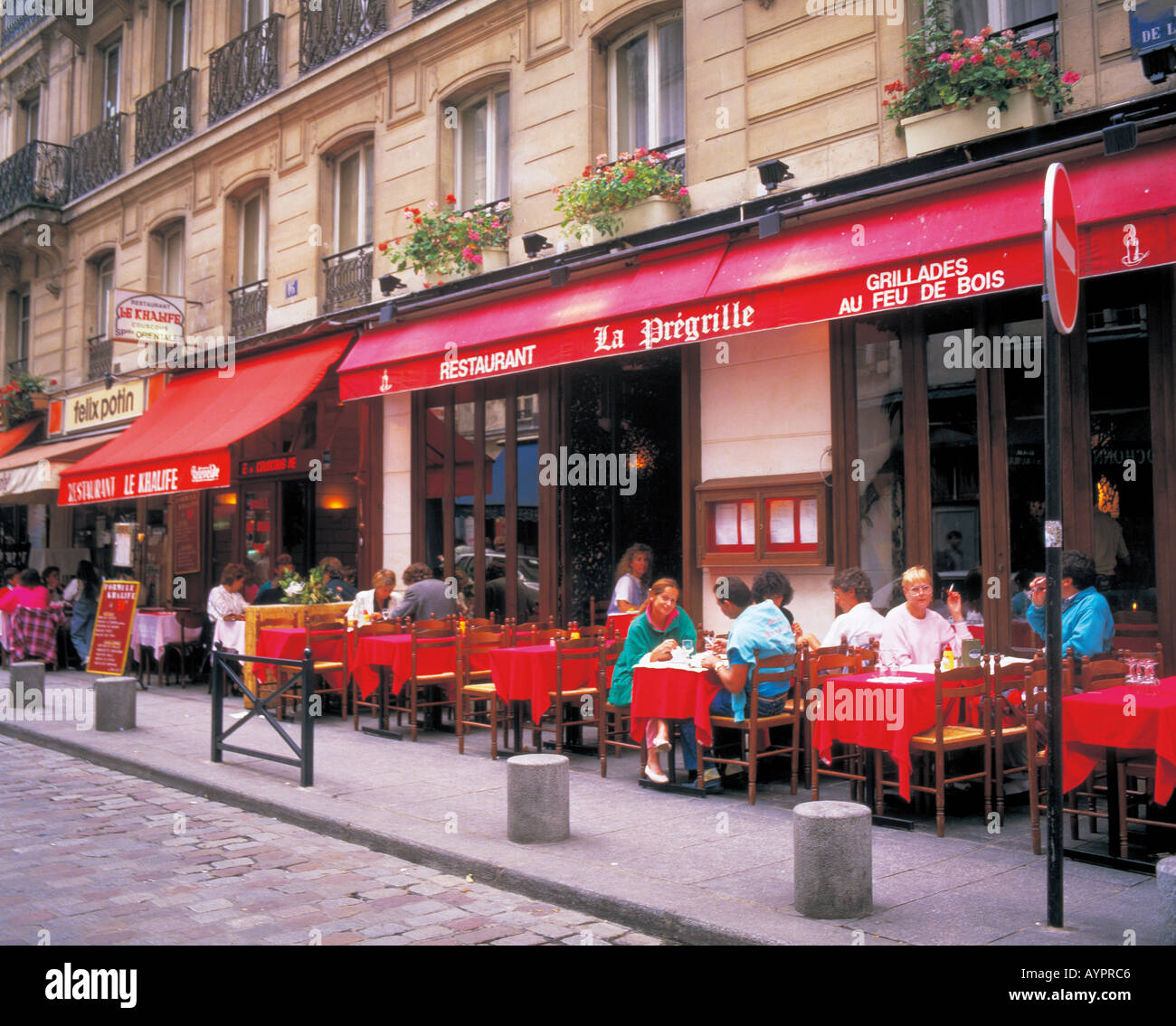 Red Canopy Café Stock Photo - Alamy