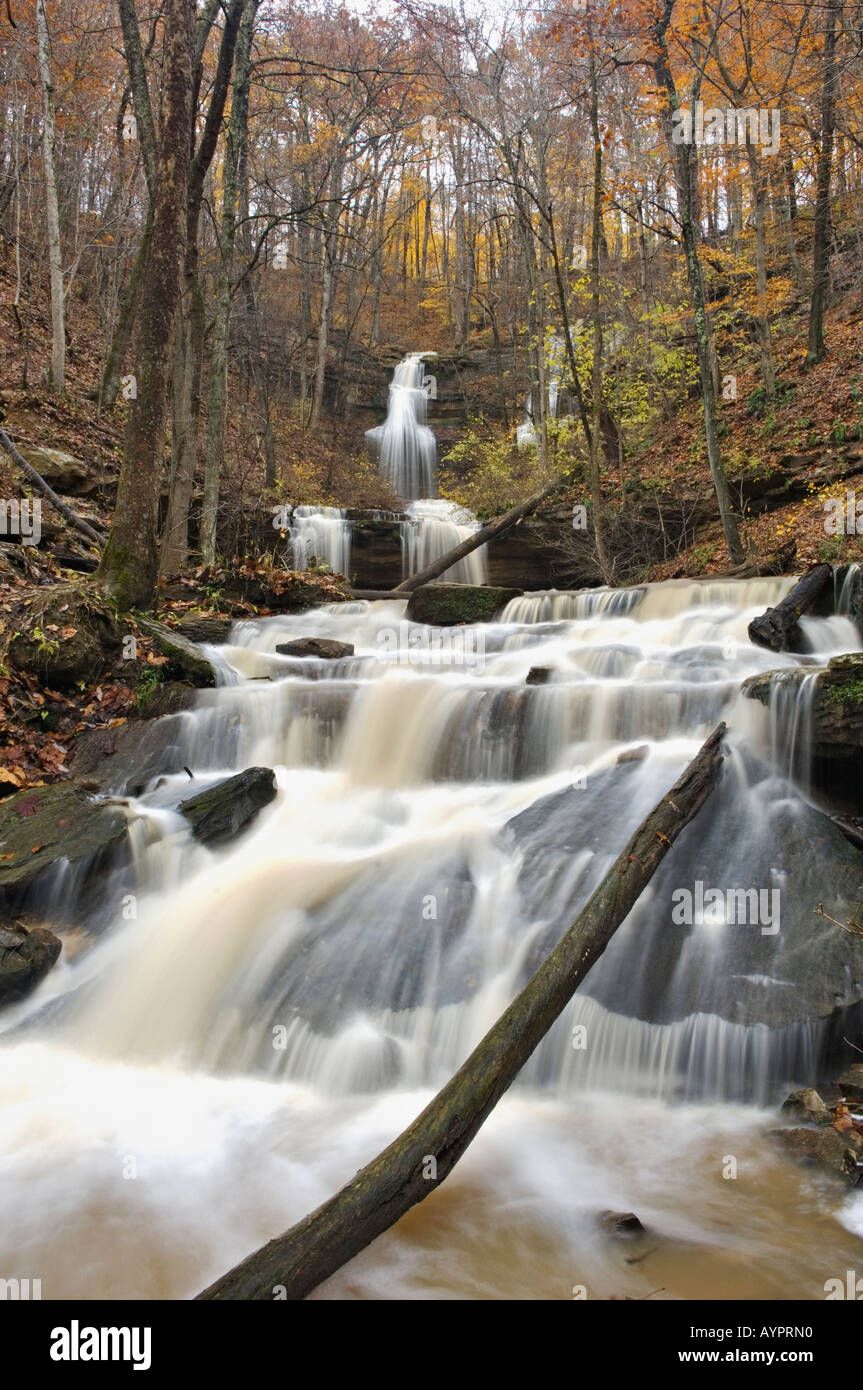 Tioga Falls on Tioga Creek and Autumn Color Near West Point Kentucky ...