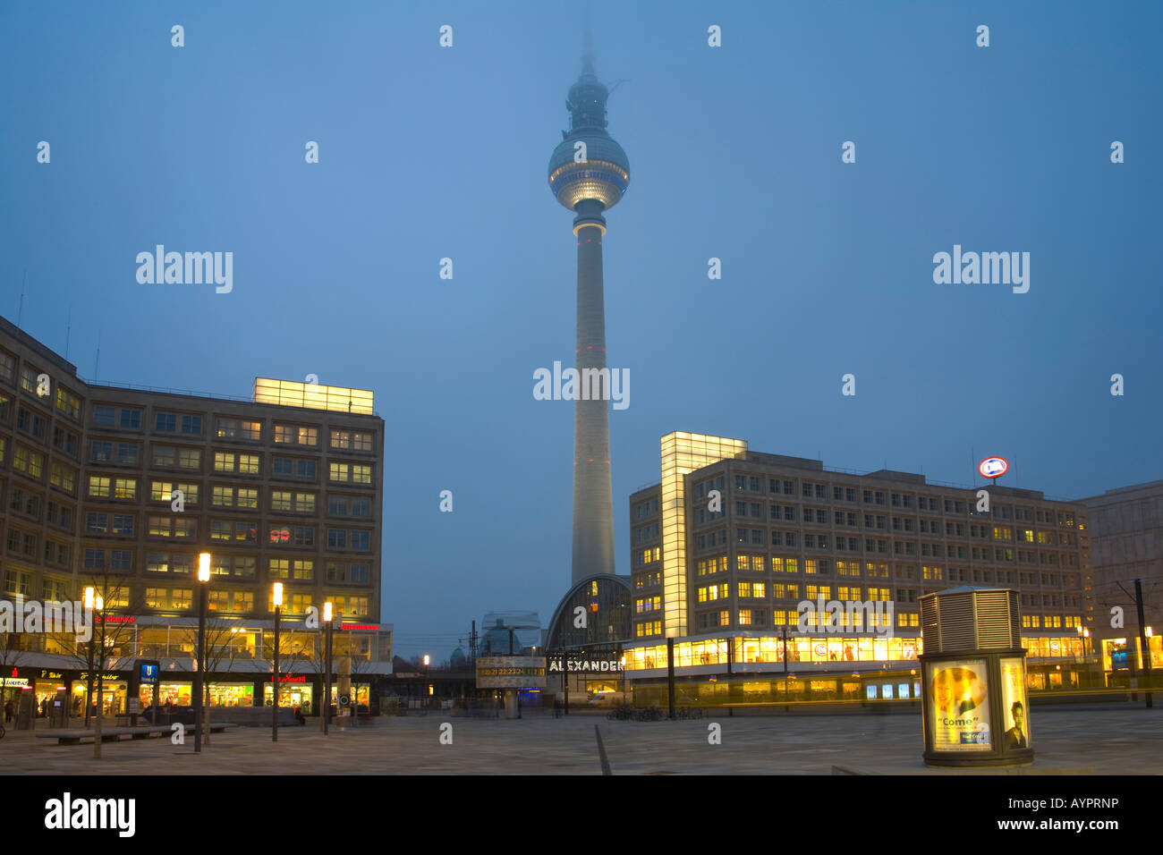 Alexanderplatz with Berolina house and television tower, Mitte, Berlin ...