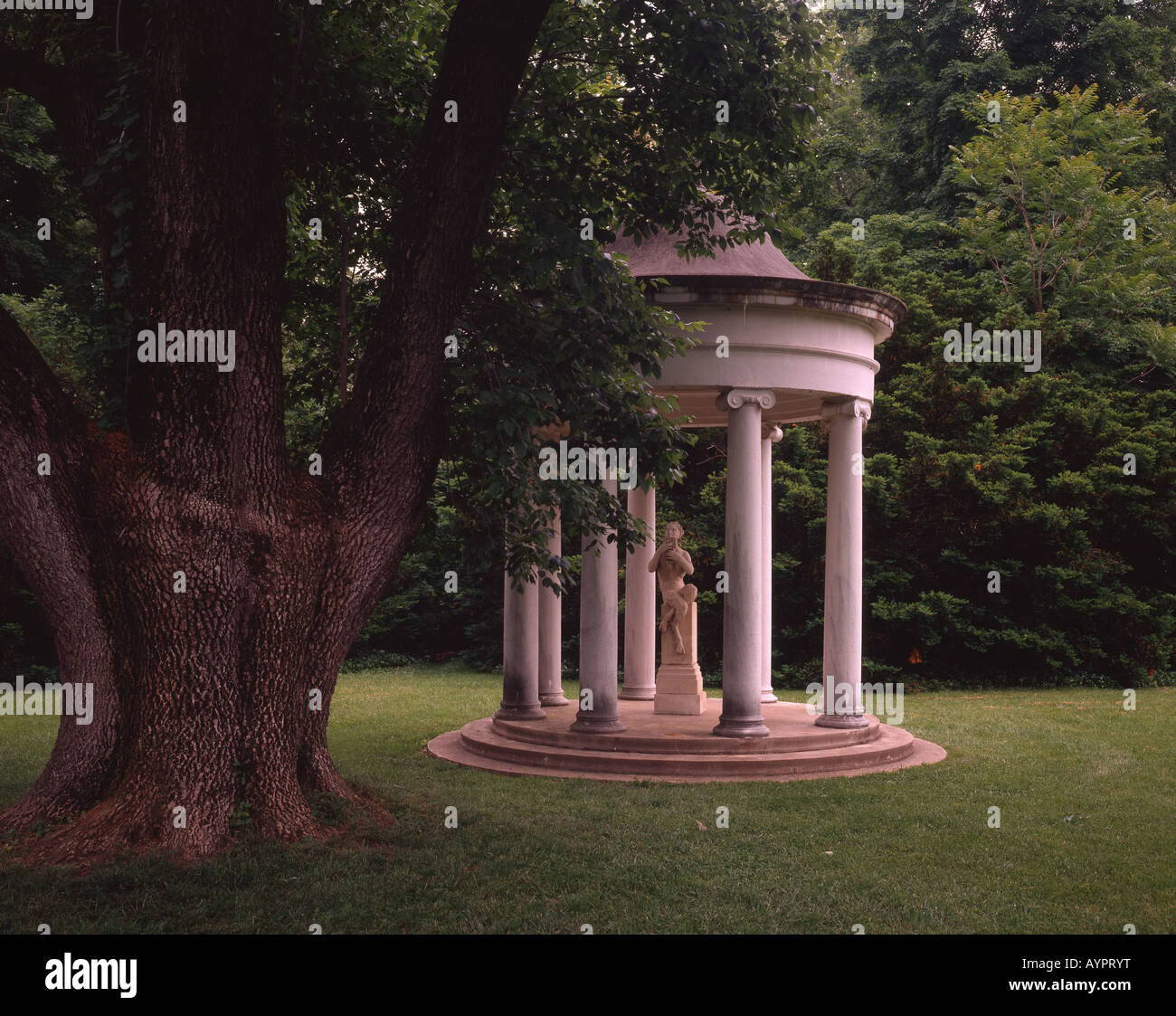 Classical Greek-Style Gazebo with Statue Stock Photo - Alamy