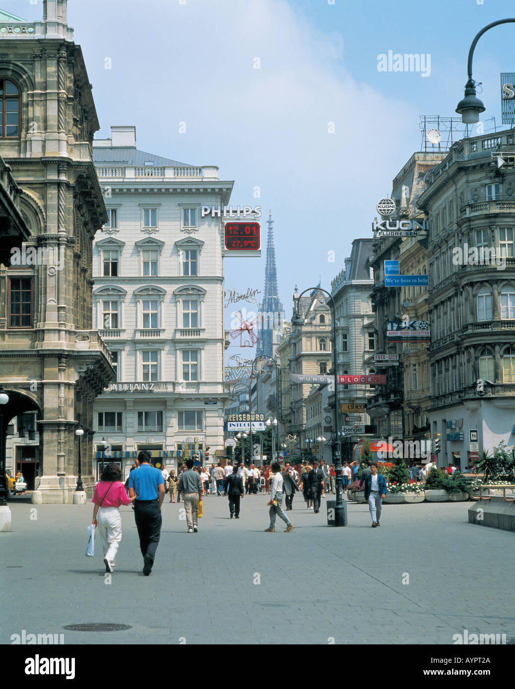 European Buildings with Advertisements Stock Photo - Alamy