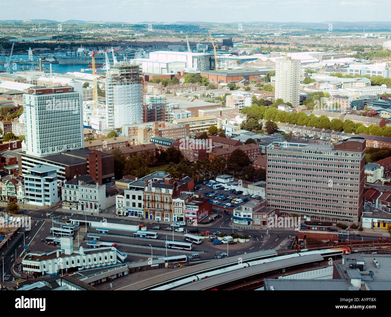 Panoramic view over Portsmouth,UK,from the top of the Spinnaker tower ...