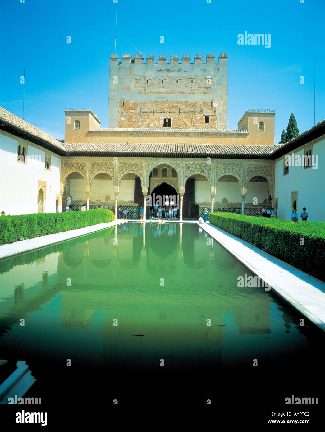 Arch Building with Pond Stock Photo - Alamy