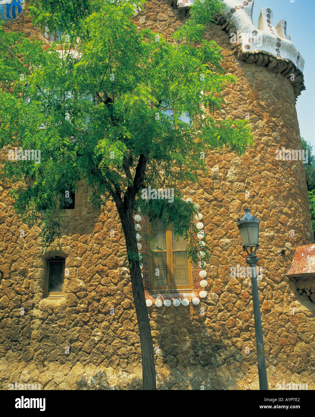 Stone Building with Tree Stock Photo - Alamy