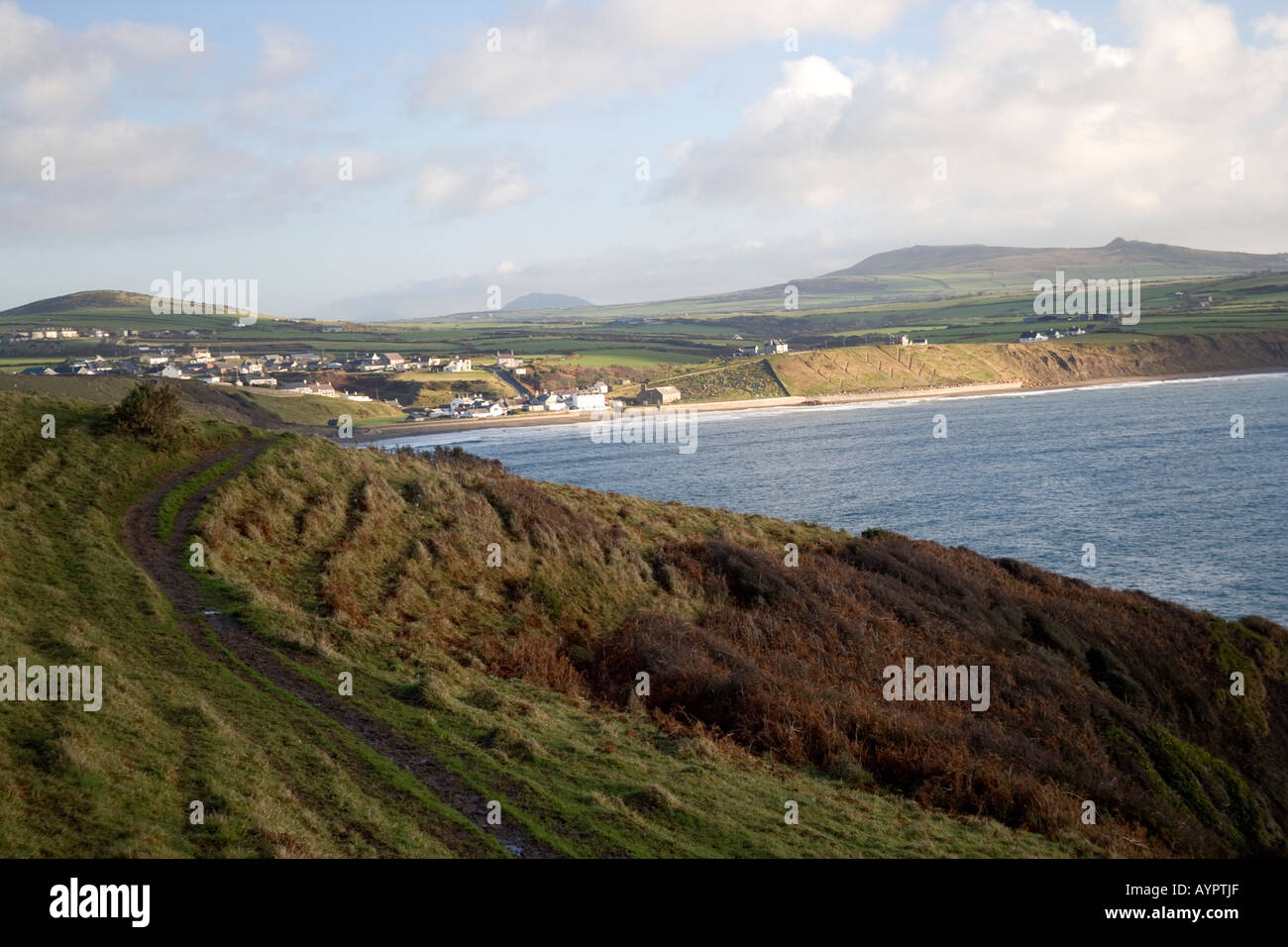 Aberdaron village from the cliffs,Lleyn peninsula,North Wales Stock ...
