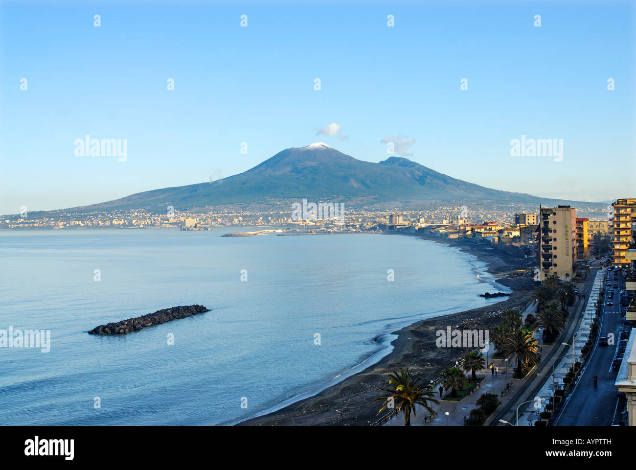 The Gulf of Naples and Mt. Vesuvius viewed from Castellammare di Stabia ...